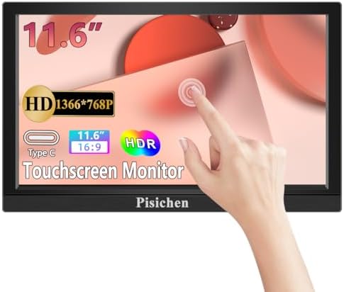 Amazon.com: Pisichen Touchscreen Portable Monitor for Laptop, 11.6 ...