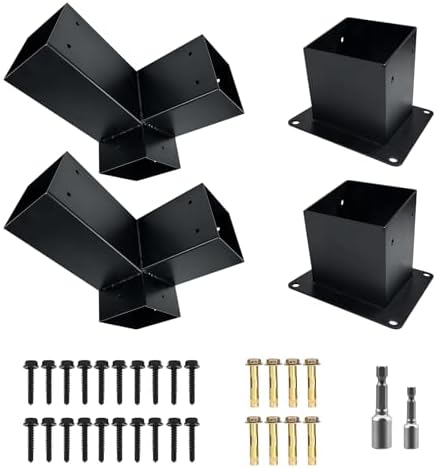 Lot de 4 supports de toit inclinés pour pergola, angle droit de 15 ...