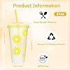 Amazon.com | XLSXEXCL 12 Pcs Daisy Flower Cups with Lids and Straws, 24 ...