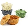Amazon.com: Ceramic Mini Cocotte Set of 4 for Oven,10 Oz Small ...