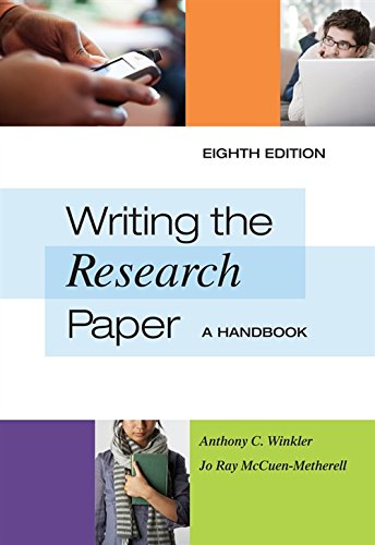 Writing the Research Paper: A Handbook, Spiral bound Version: Winkler ...