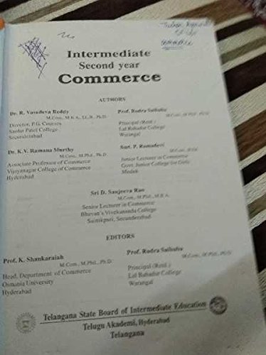 Inter Second Year commerce Textbook : Amazon.in: Books