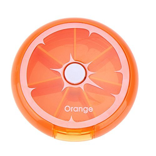 GNOLY Round Pill Organizer Box // Medicine Reminder Portable Travel ...