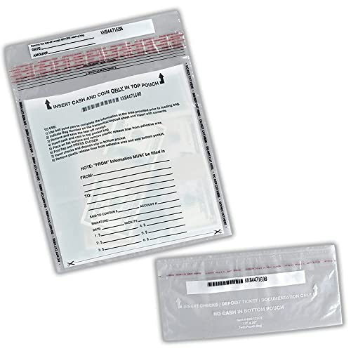 Snapklik.com : Tamper Evident Top Bottom Clear Transaction Bags 12W X ...