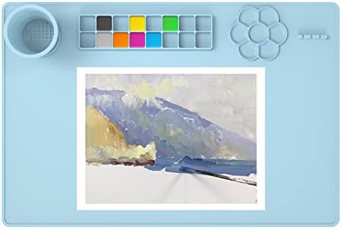 Silicone Craft Mat, 60X40CM Large Silicone Painting Mat with Cup and ...