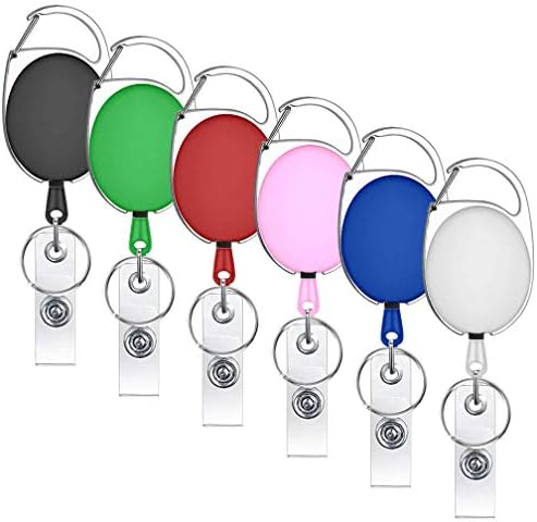 kuou 10 Pack Retractable Keyring, Retractable Lanyard Badge Reels Clips ...