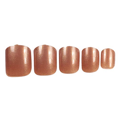 Amazon.com: Nadeco Natural Press-on Manicure False Nail,Short,Glitter ...