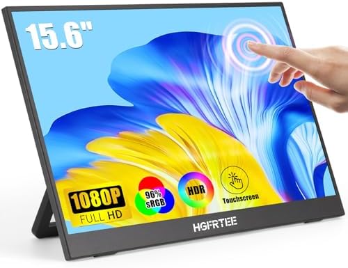 Amazon.com: HGFRTEE Portable Monitor Touchscreen 15.6", 1920x1080 60Hz ...