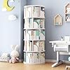 Amazon.com: LSZMXI Rotating Bookshelf Tower, 4/5 Tier Circular Bookcase ...