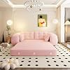 Amazon.com: 79" Modern Pink Teddy Convertible Futon Couch Sofa Bed, 3 ...