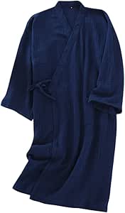 Amazon.com: Cotton Kimono Robes with Pocket Waffle Japanese Style Yukata Kimono Pajamas ...