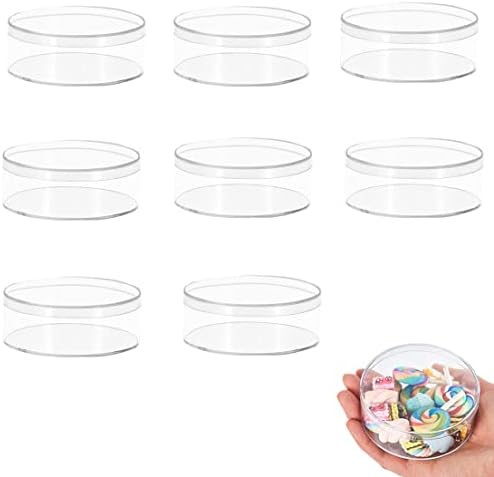 Amazon.com: Small Acrylic Box Round Acrylic Storage Box with Lid Clear ...
