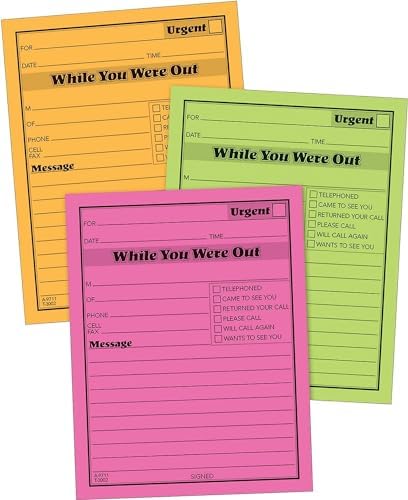 Amazon.com : 1InTheOffice While You Were Out Message Pad, Message Pads ...