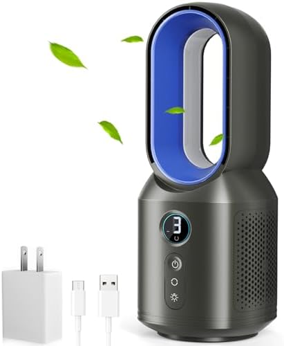 Amazon.com: let'me Desk Fan, 106° Oscillating Bladeless Table Fan ...