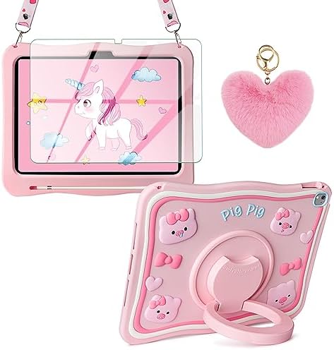 for Tablet casewith Screen Protector Straps Stand Handle Pencil Holder ...