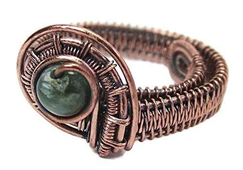 Amazon.com: Seraphinite Adjustable Ring, Woven in Copper Wire ...