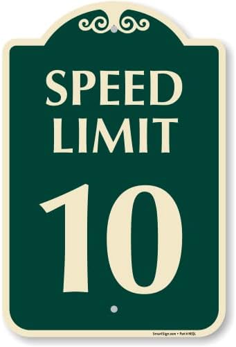 Amazon.com: SmartSign Designer "Speed Limit 10" MPH Sign, 12" x 18 ...