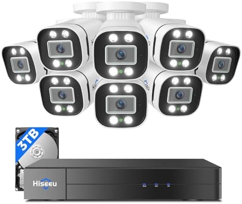 Amazon.com : Hiseeu 5MP Wired Security Camera System with Audio,Smart ...
