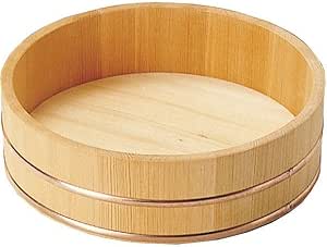 Amazon.com | j-pure hitomi Wooden Sushi Oke Rice Mixing Tub with Copper ...