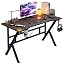 Gaming table K shaped, Sturdy Computer table with Headphone Holder and ...