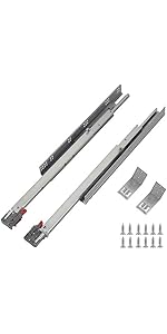 Full Extension Undermount Drawer Slides 18 inch (1 Pair), Soft Close ...