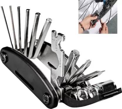 Multi-Functional 15-in-1 Bicycle Repair Tool Kit Portable Foldable ...