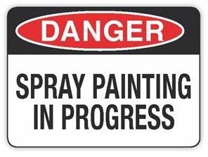 Danger Spray Painting In Progress Sticker: Amazon.com: Industrial ...