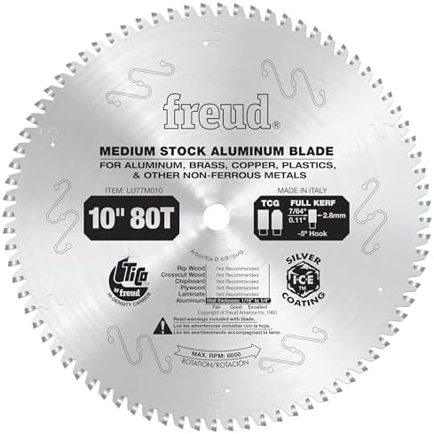 Freud LU90M010 10-Inch 100 Tooth TCG Thin Stock Non-Ferrous Metal ...