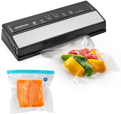 Amazon.com: GERYON Vacuum Sealer Machine for Dry & Moist Food, Works ...