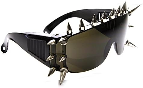 Amazon.com: Punk Rocker Large Shield Spike Fashion Novelty Sunglasses ...