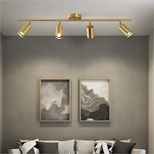 KCO Lighting Gold Track Lighting 4 Light Adjustable Flush Mount Ceiling ...