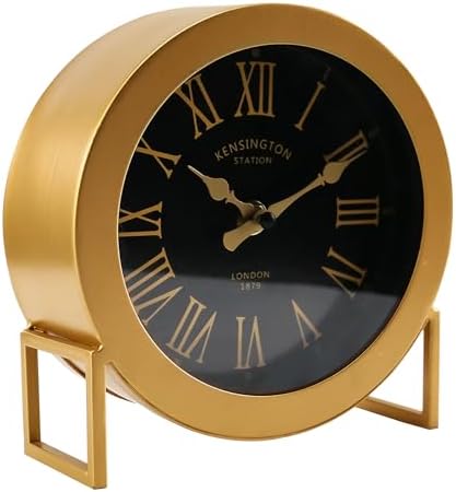 Amazon.com: NIKKY HOME Vintage Table Clock, Black Desk Clock on Stand ...