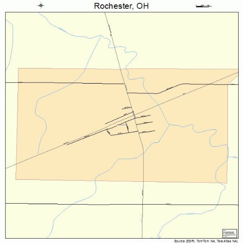 Large Street & Road Map of Rochester, Ohio OH - Printed poster size ...