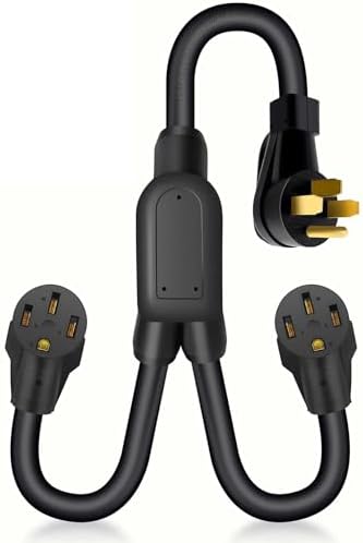Amazon.com: NEMA 14-50 Y Splitter,50 Amp RV/Generator 4 Prong 220 Volt ...