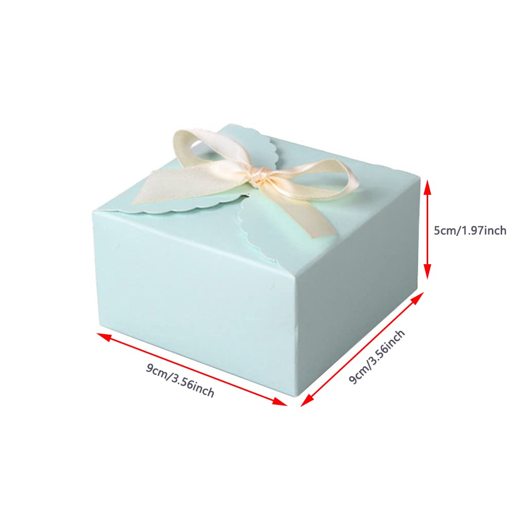 White Gift Box Blue Ribbon