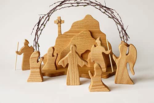Amazon.com: Wooden Empty Tomb, Easter Resurrection Scene, Jesus ...