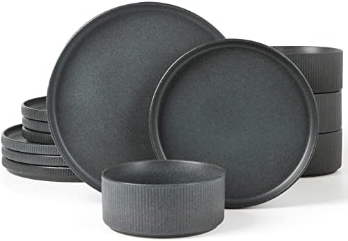 Amazon.com | over&back 16-Piece Stackable Dinnerware Dish Set ...