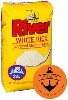 Amazon.com : RIVER White Rice - Enriched Medium Grain NET WT. 2 LBS (32 ...