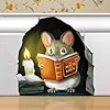 Amazon.com: Mouse Reading Book, Wall Decor Sticker Decal, Kids Room ...