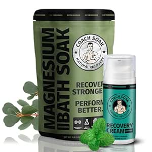 Amazon.com : Coach Soak Recovery Bath Soak & Cream - Alternative to Epsom Salt Bath Soak - Fast ...