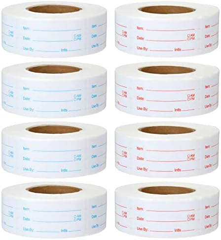 JMIATRY 8 Rolls 4000 Pieces Removable Food Labels, 1 x 2 Inch Food ...