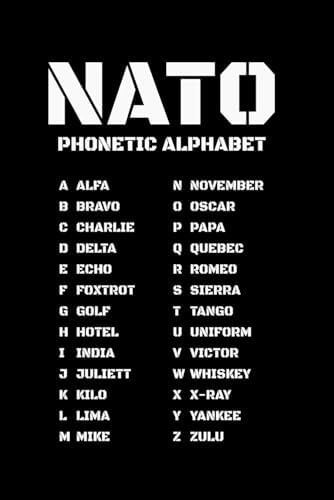 NATO Phonetic Alphabet Military Chart Notebook: Graph Paper 5x5 | Must ...