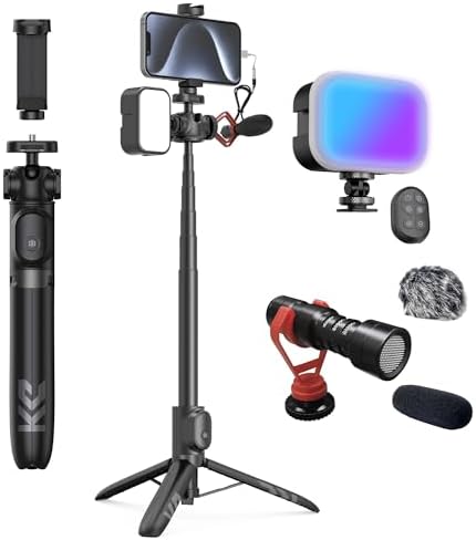 Amazon.com: KraftGeek 48" Vlogging Tripod Selfie Stick for Camera ...