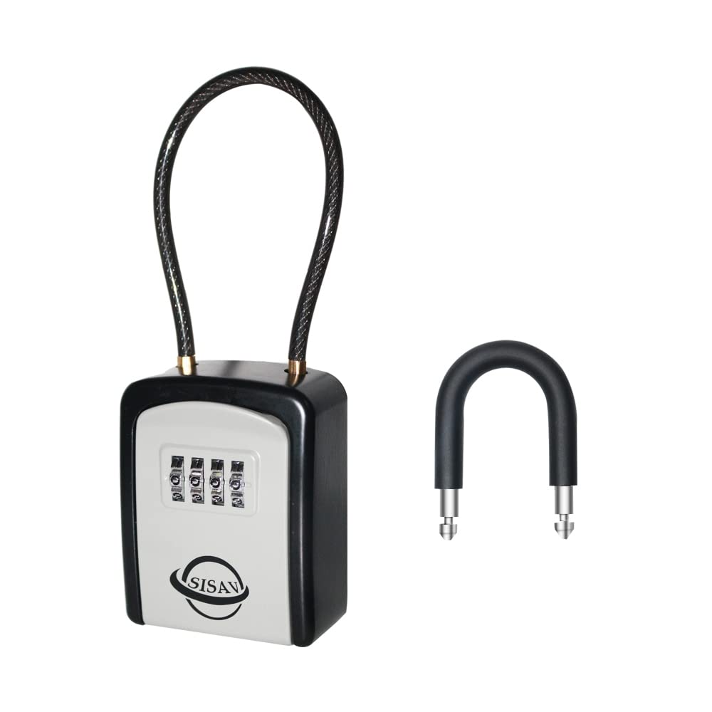 SISAV 4 Digit Portable Lock Box,Set Your Own Combination,With Removable ...
