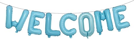 Amazon.com: 16 inch Multicolor Welcome Balloon Banner Balloons Foil ...