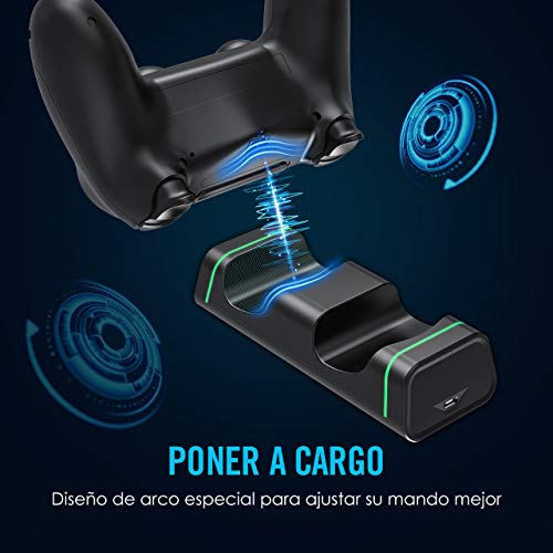 PICTEK Cargador Mando PS4, Carga Ultrarrápido con Tira de Luz y LED ...