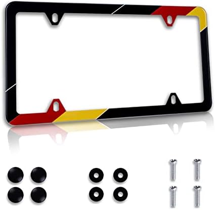 Amazon.com: Bavarian Flag License Plate Frames - License Plate Screw ...