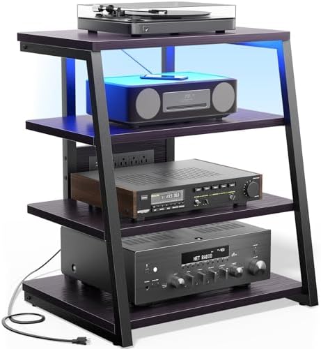 Amazon.com: Media Storage Cabinet, Audio Video Media Stand Cabine with ...
