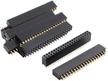 Amazon.com: uxcell 10 Pcs 2x20 Pin 2.54mm Pitch Dual Row Right Angle Female Headers : Industrial ...