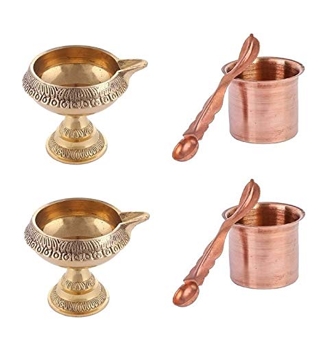 Buy Utkarsh Combo of 2 Pcs Brass Diwali Kuber Pedi (No 1) Diya Oil/Ghee ...